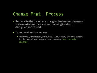 The five core processes: Service transition | PPT