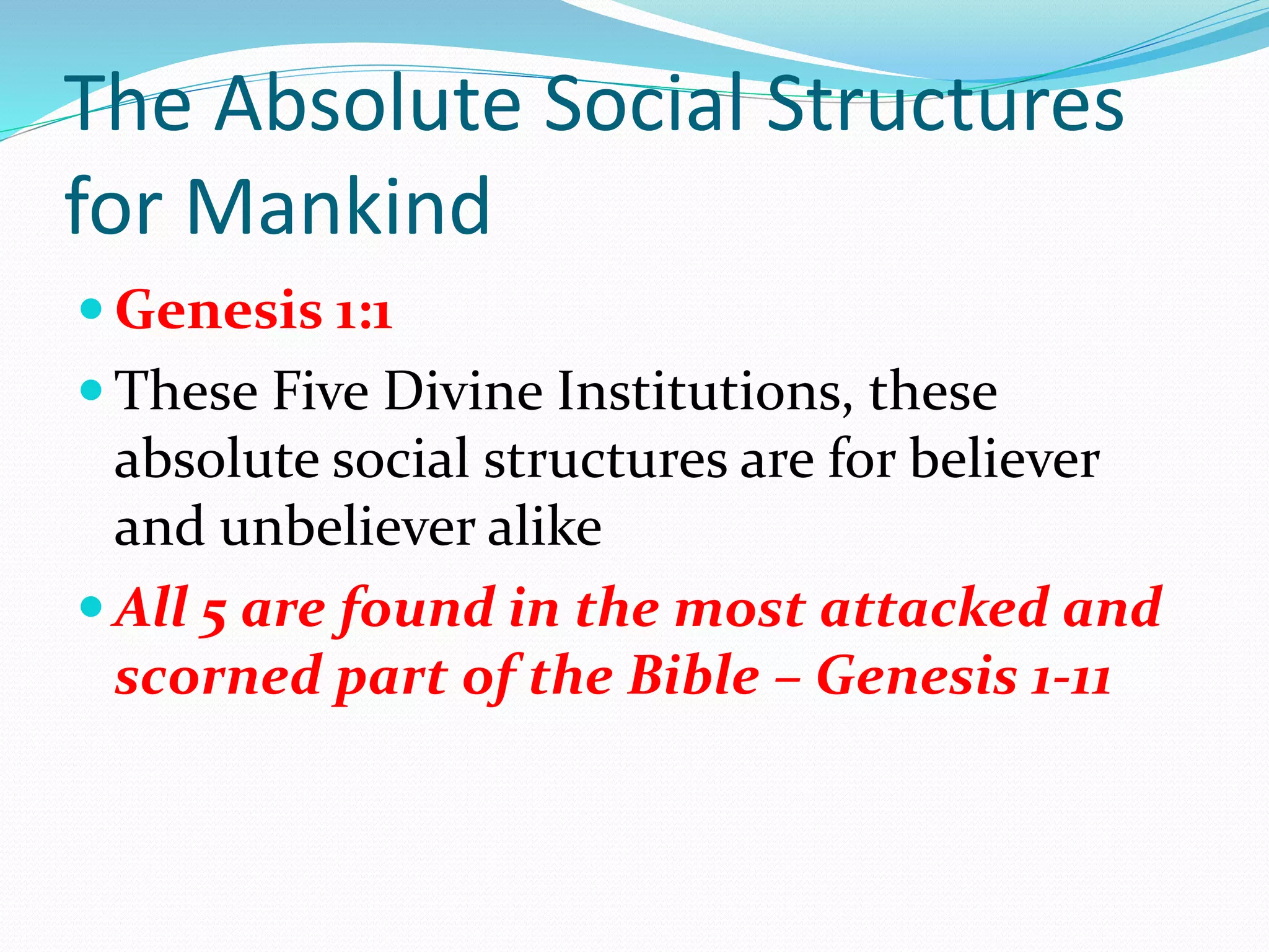 The Five Divine Institutions | PPTX