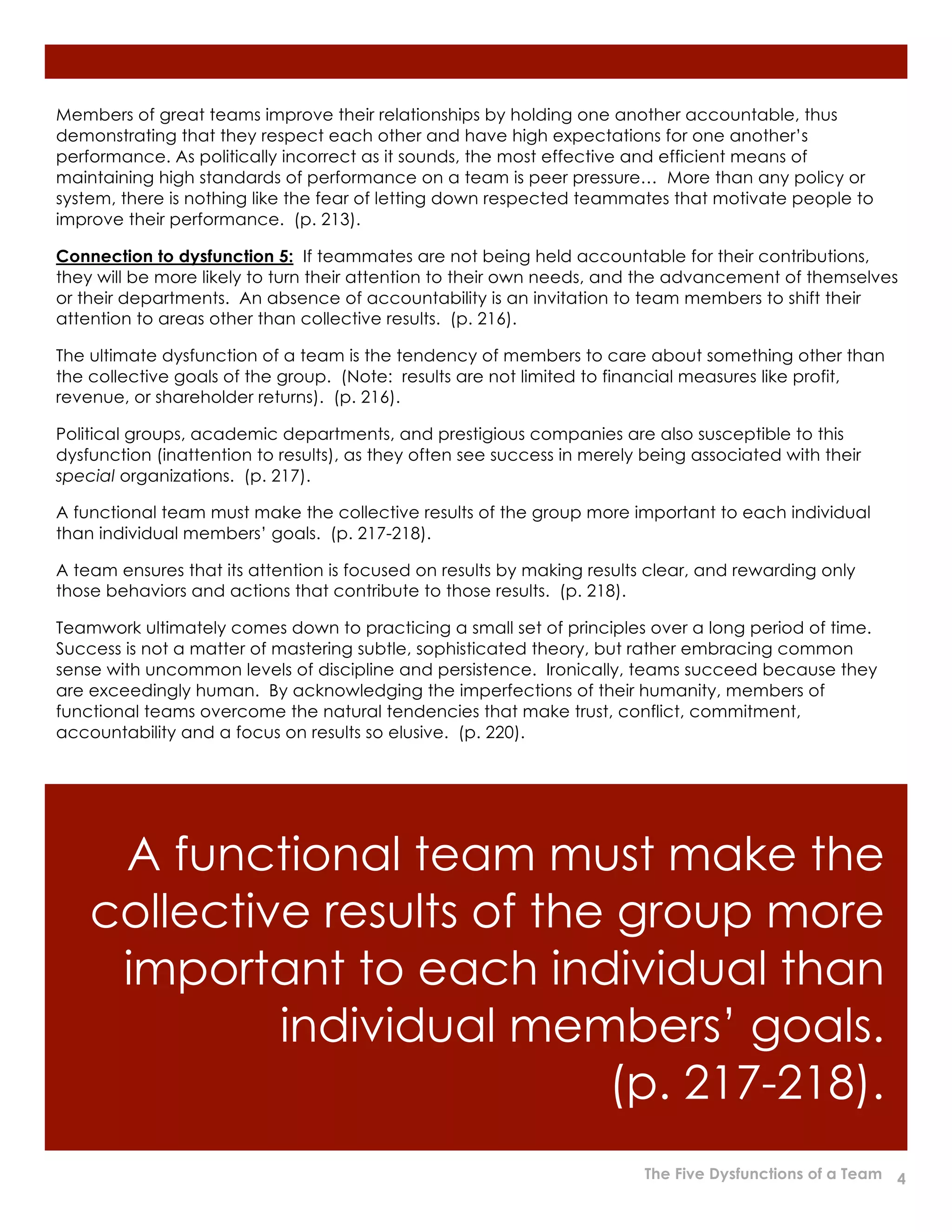 The Five Dysfunctions of a Team | PDF