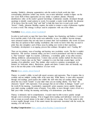 The five essential components of reading | DOCX