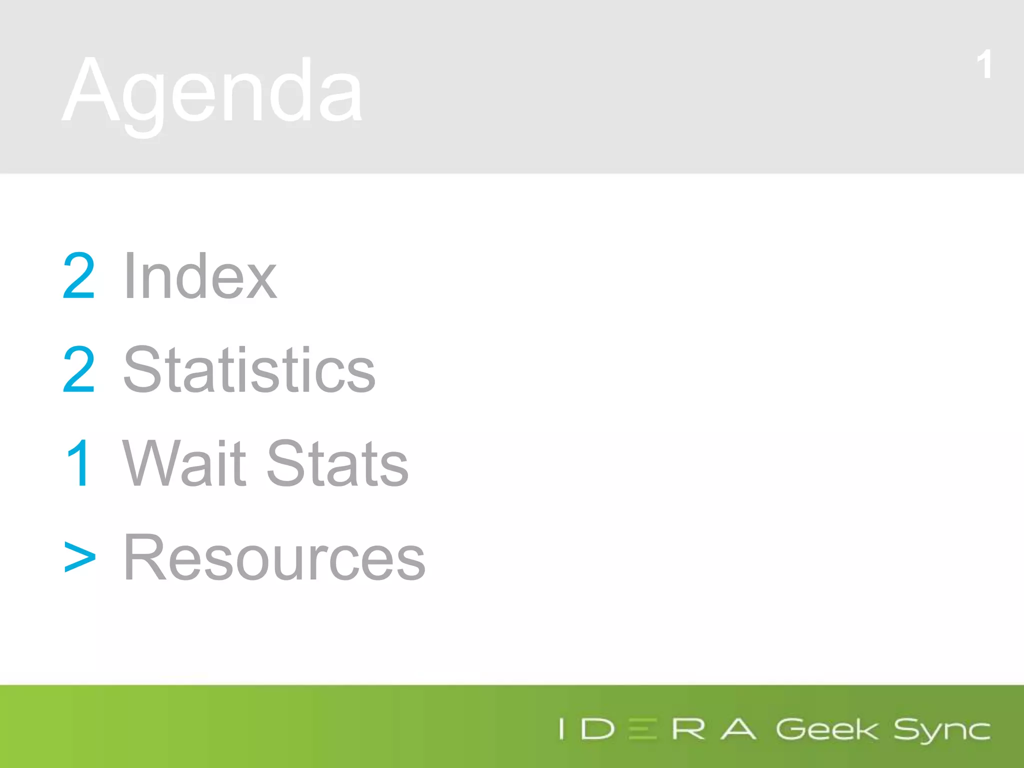 Geek Sync | The Five Essential Scripts for Performance Tuning | PPT