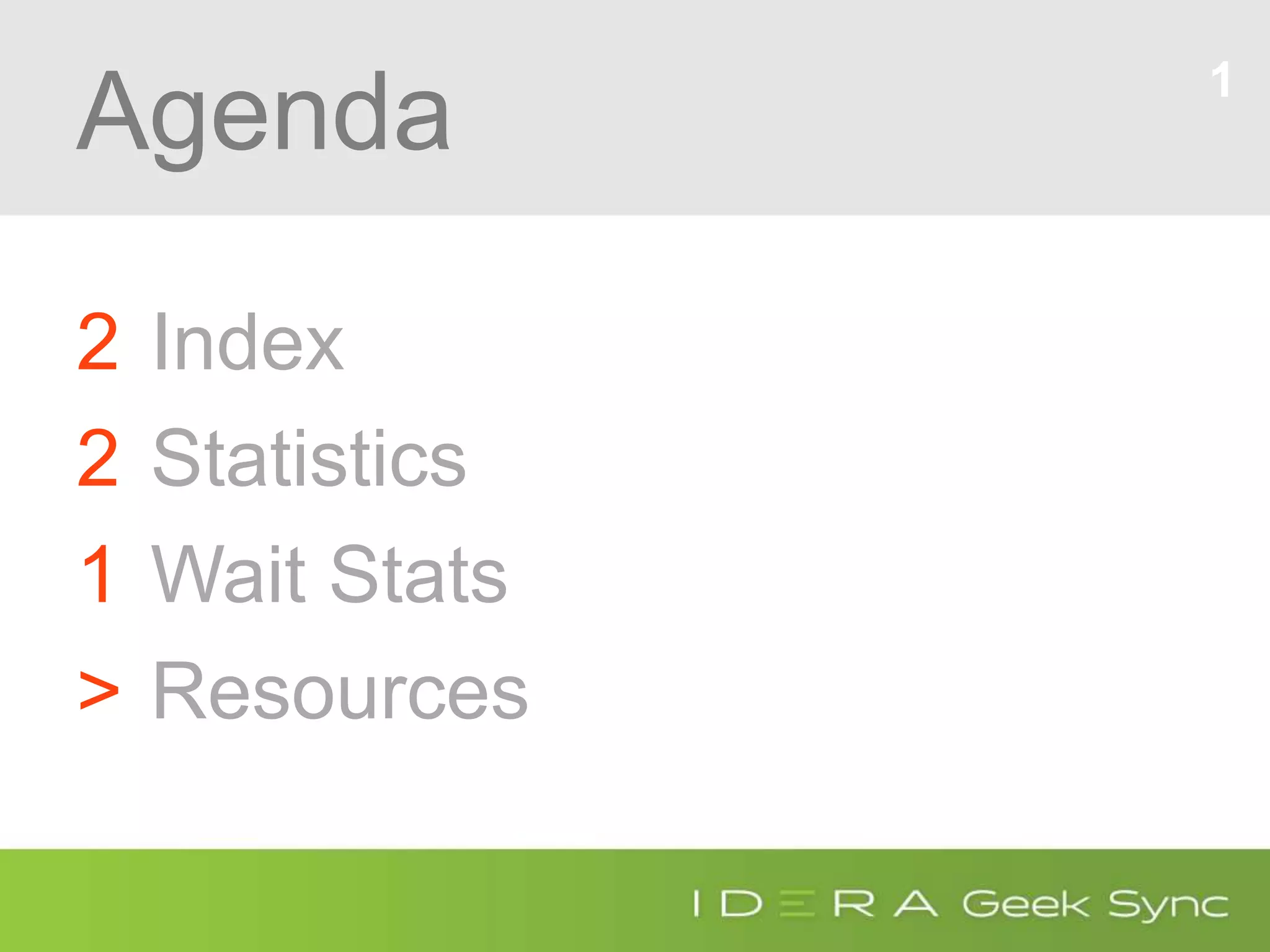 Geek Sync | The Five Essential Scripts for Performance Tuning | PPT