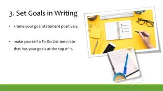 The five golden rules for setting goals | PPTX