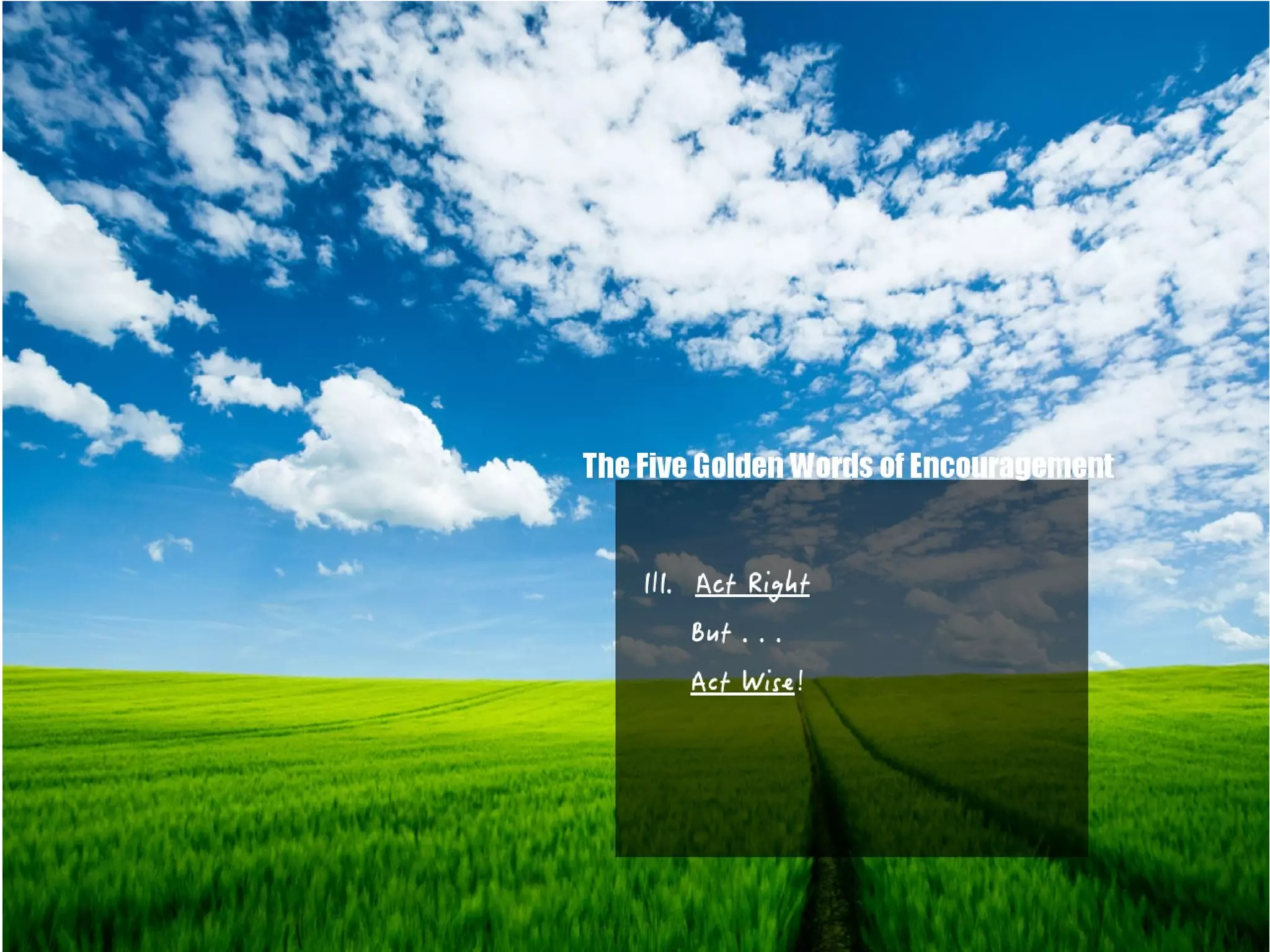 The Five Golden Words of Encouragement | PDF