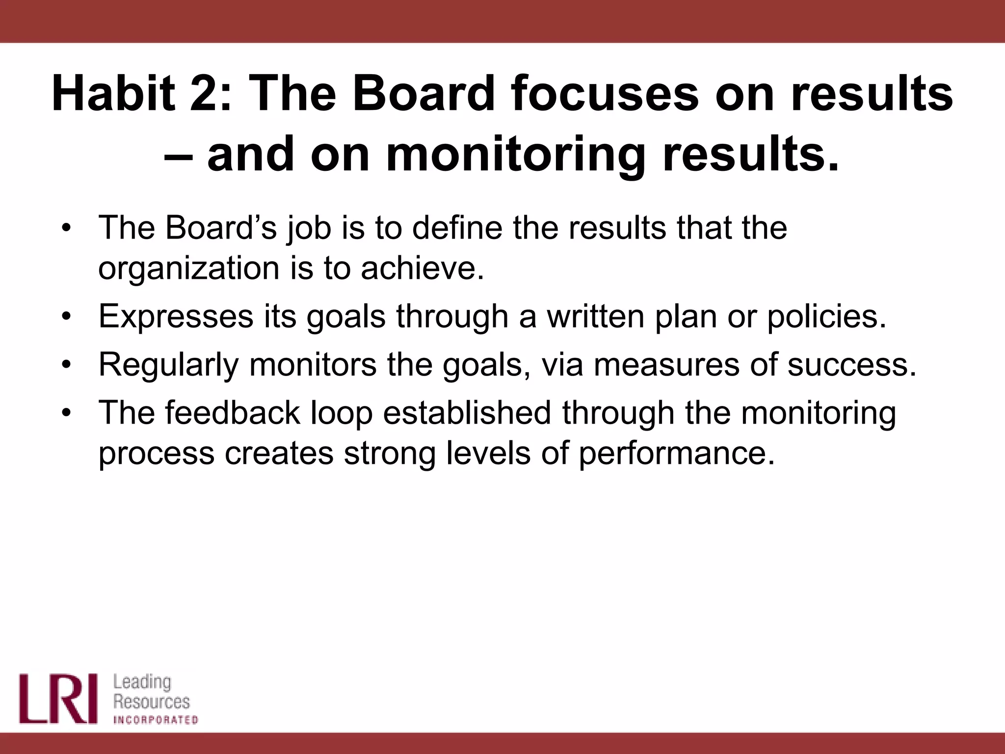 The Five Habits of High-Performing Boards | PPTX