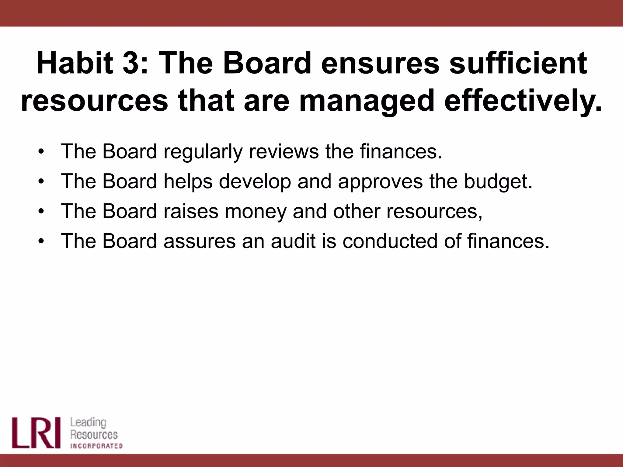 The Five Habits of High-Performing Boards | PPTX