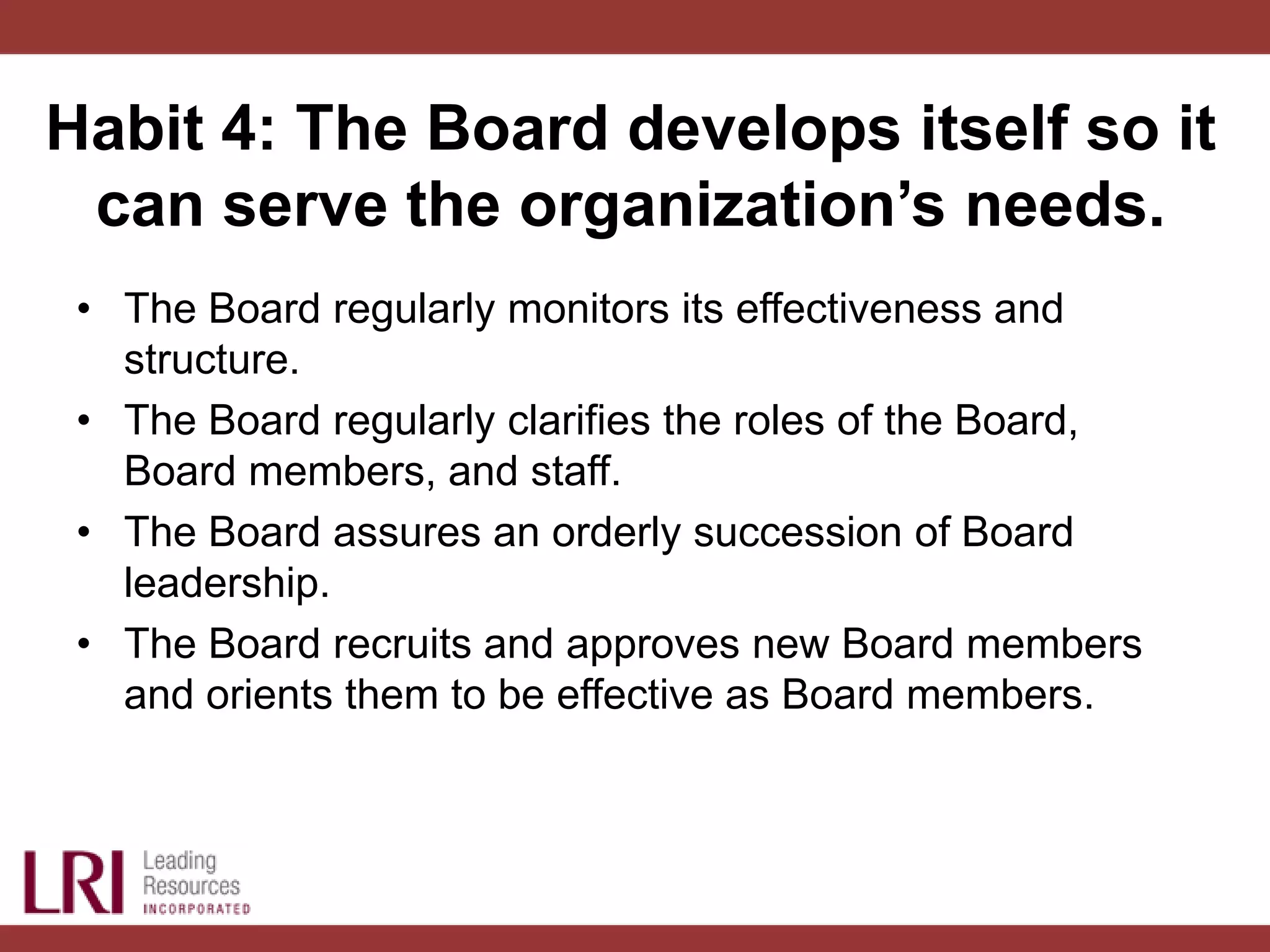 The Five Habits of High-Performing Boards | PPTX
