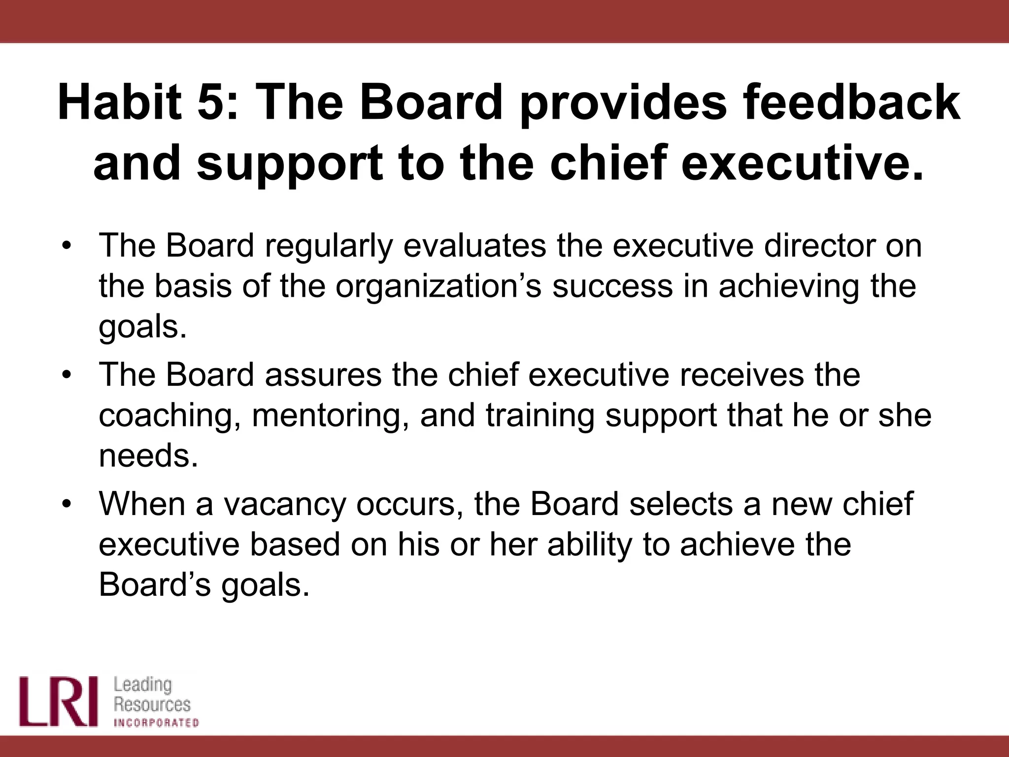 The Five Habits of High-Performing Boards | PPTX