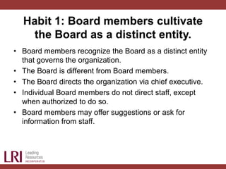 The Five Habits of High-Performing Boards | PPTX