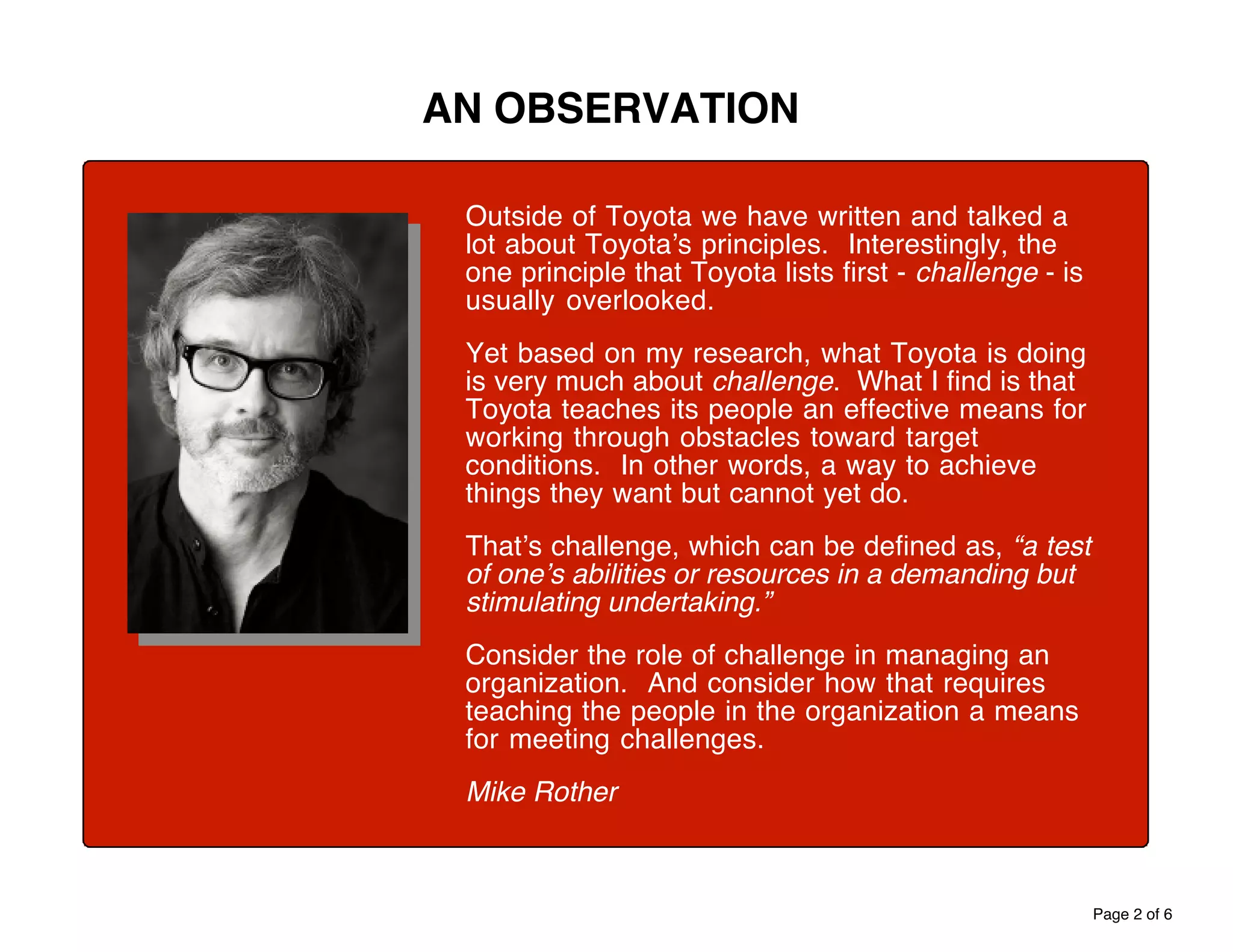 The Five Principles of The Toyota Way | PDF