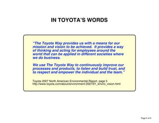 The Five Principles of The Toyota Way | PDF