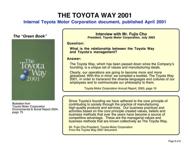 The Five Principles of The Toyota Way | PDF | Business | Business and ...
