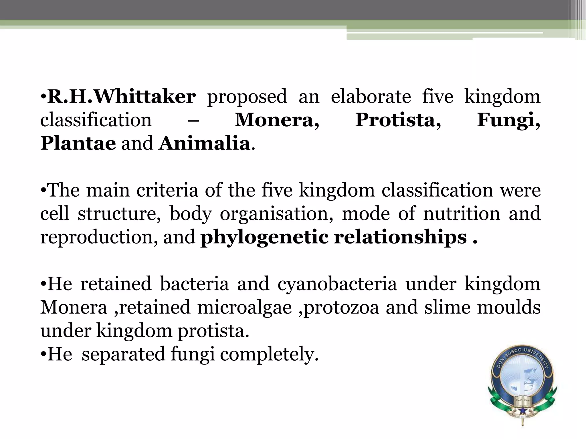 The five kingdom system | PPTX