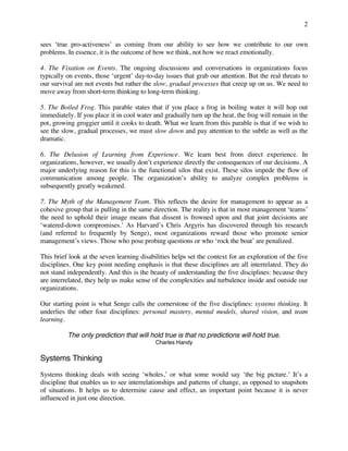 The five learning disciplines senge | PDF