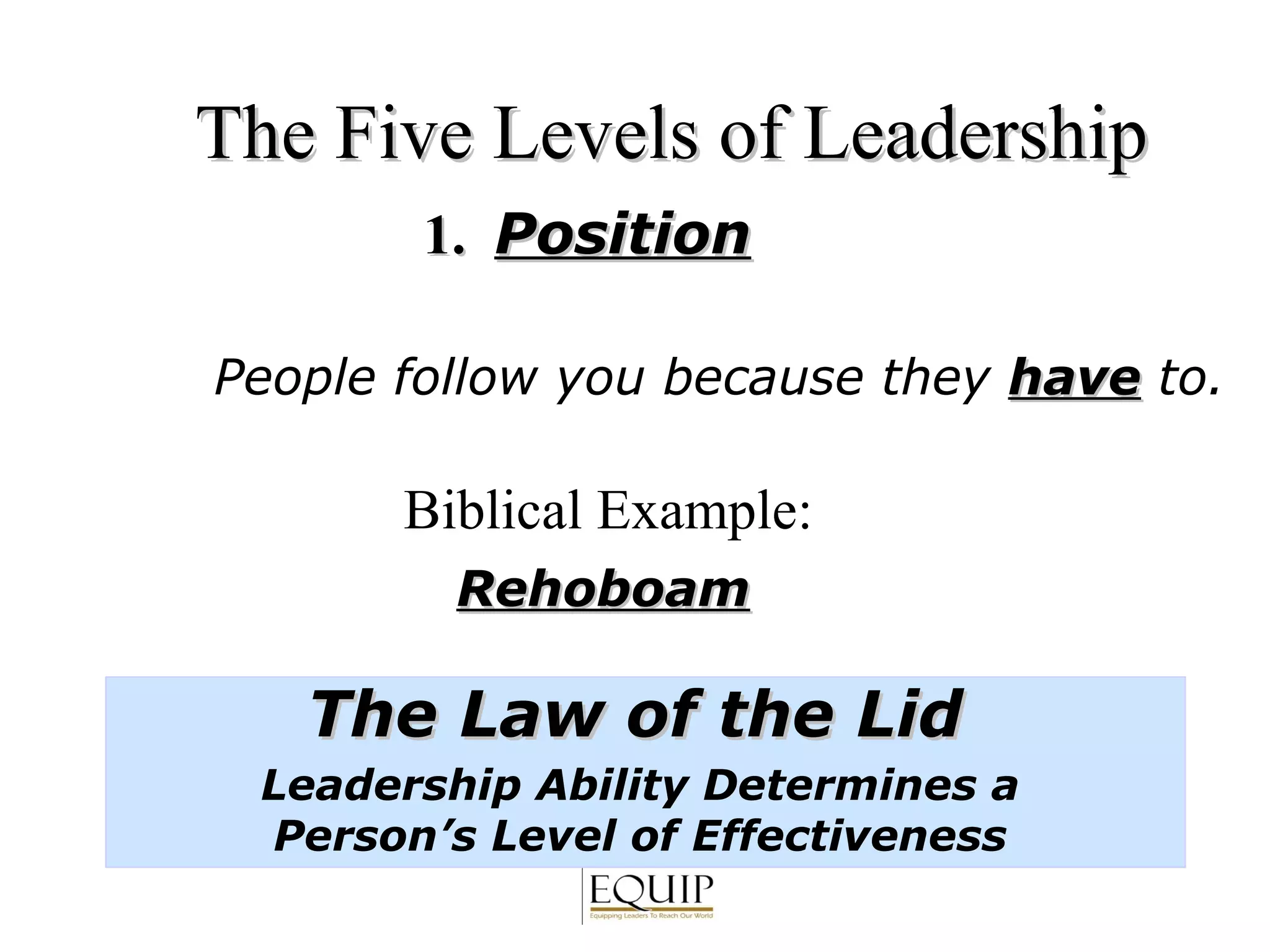 The five levels of leadership | PPT