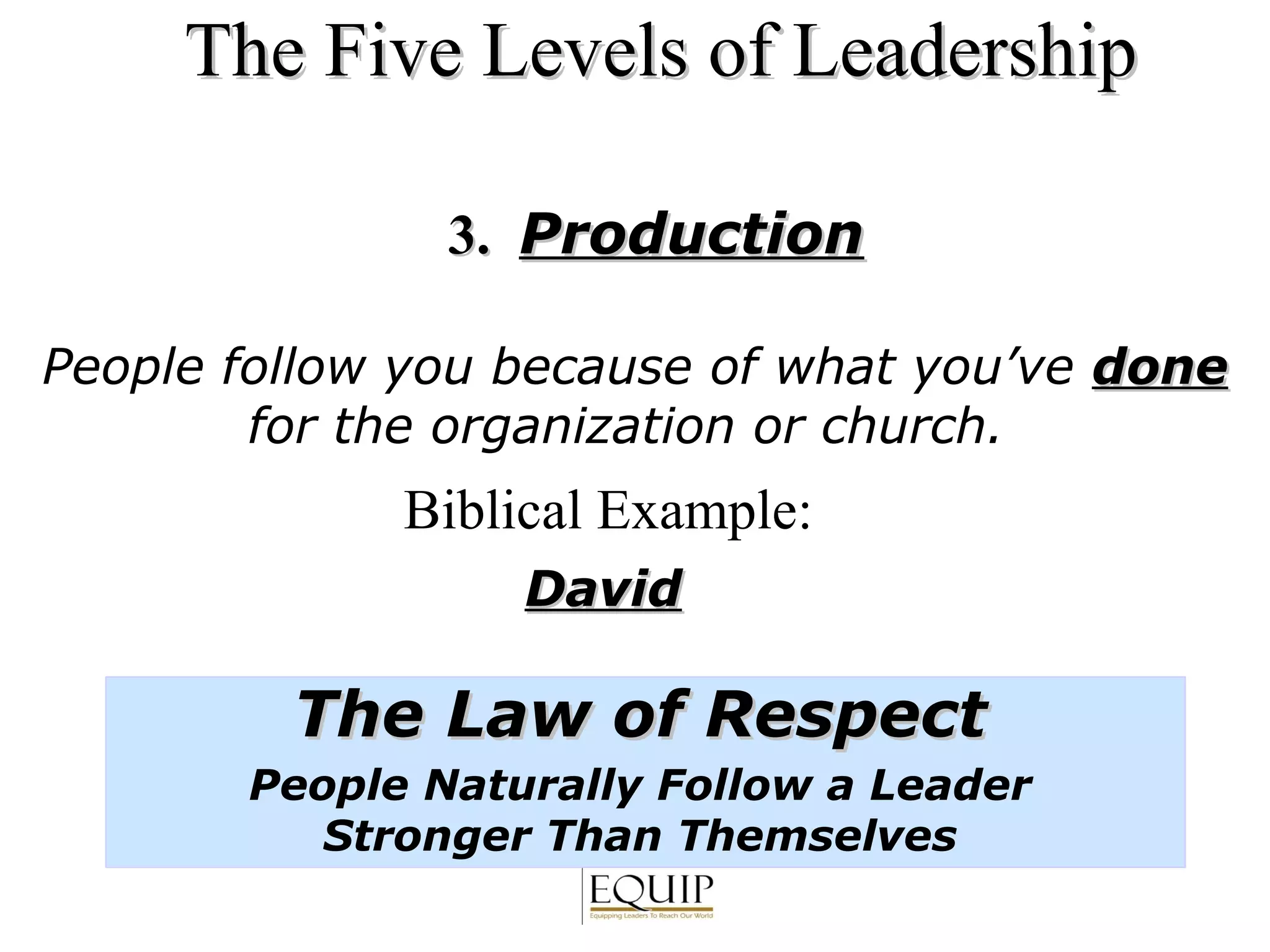 The five levels of leadership | PPT