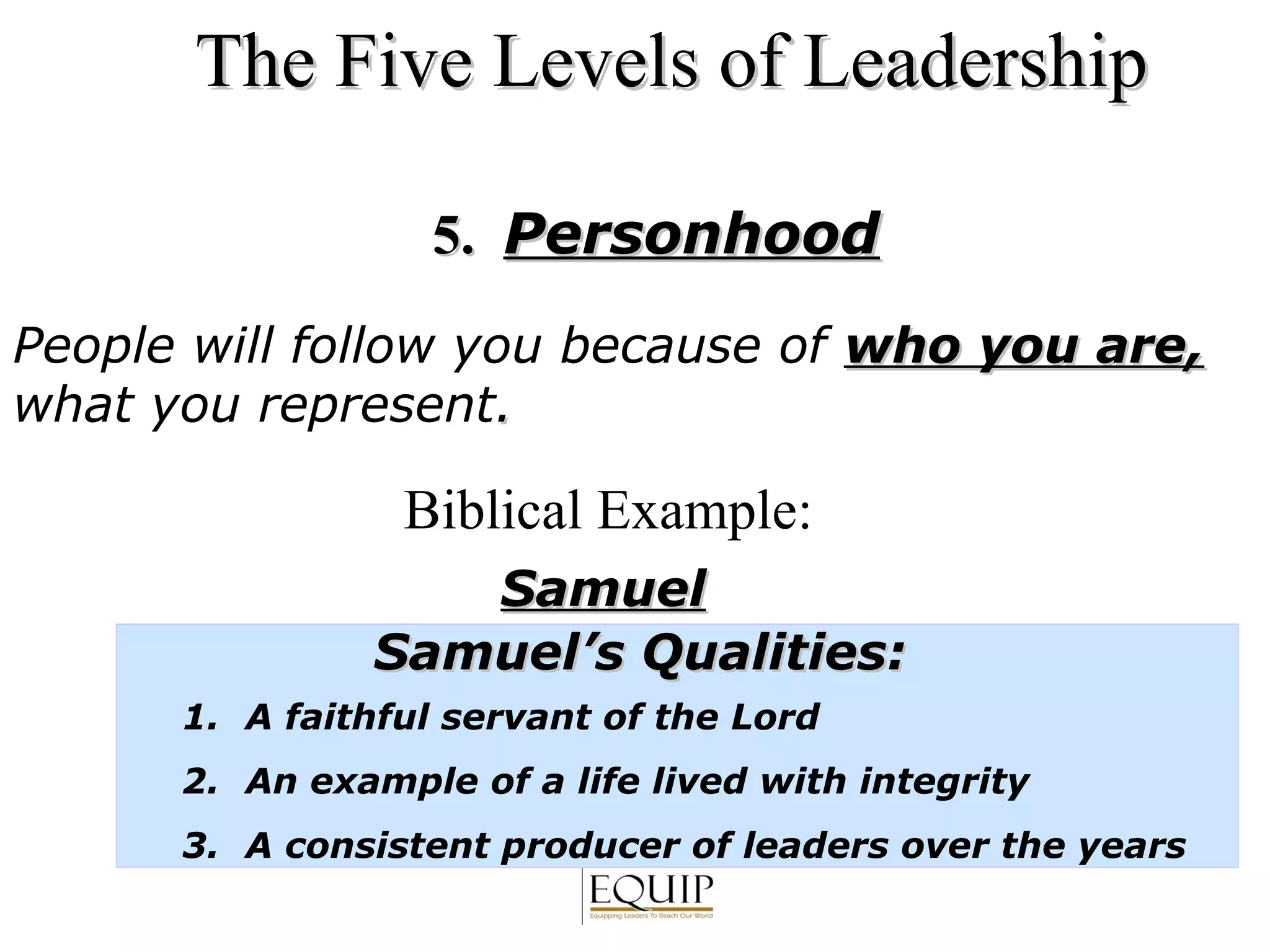 The five levels of leadership | PPT
