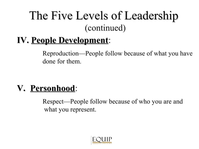 The five levels of leadership | PPT | Executive Leadership & Management ...