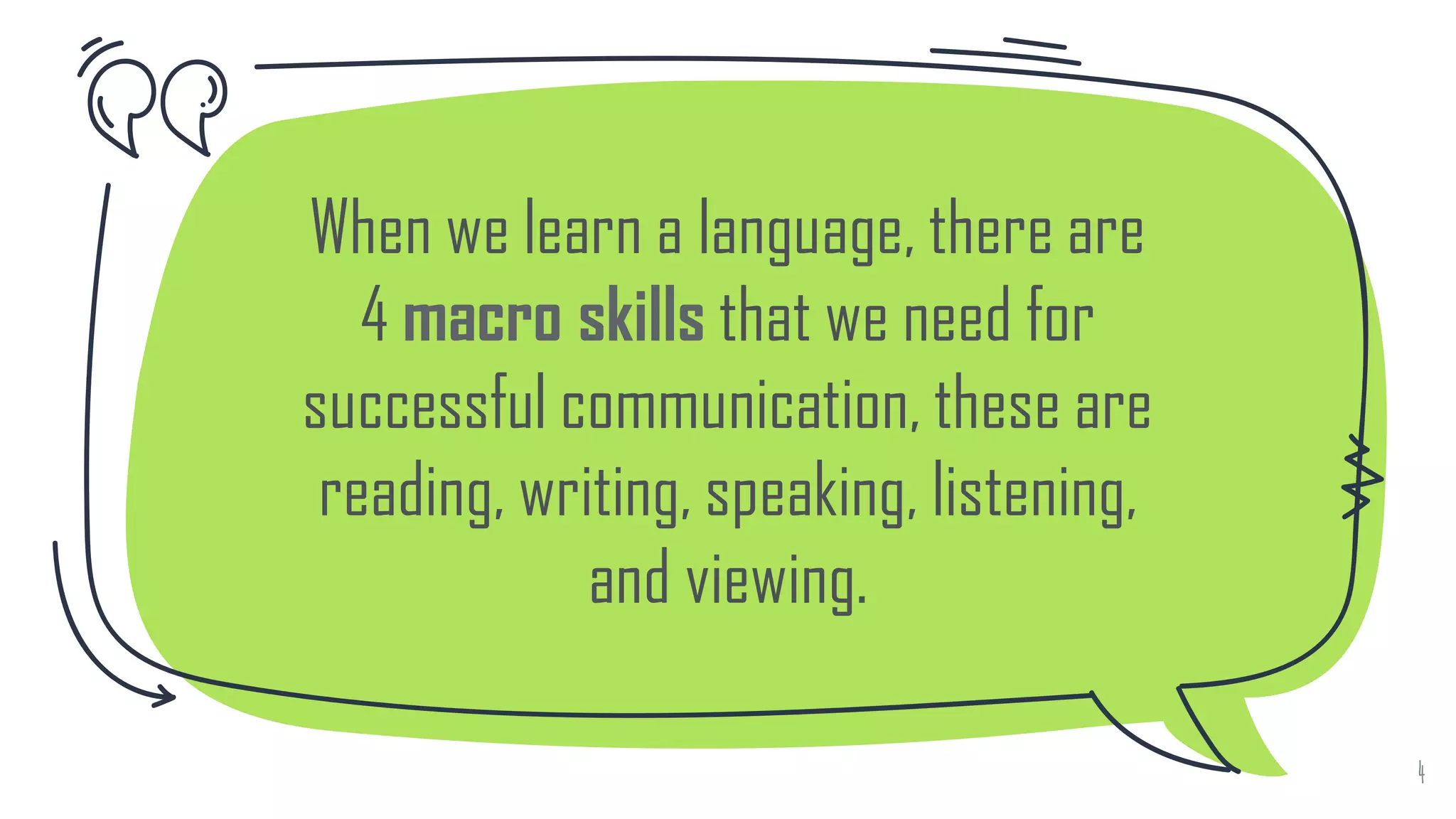 The Five Macro Skills in Teaching | PDF