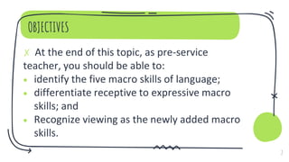 The Five Macro Skills in Teaching | PDF