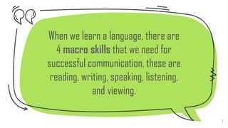 The Five Macro Skills in Teaching | PDF