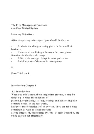 The Five Management Functions as a Coordinated SystemLea.docx