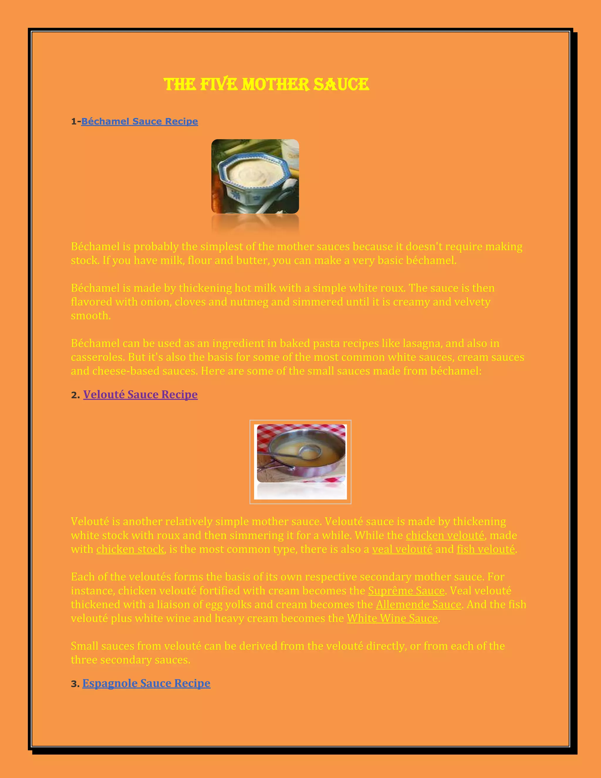The five mother sauce | DOCX