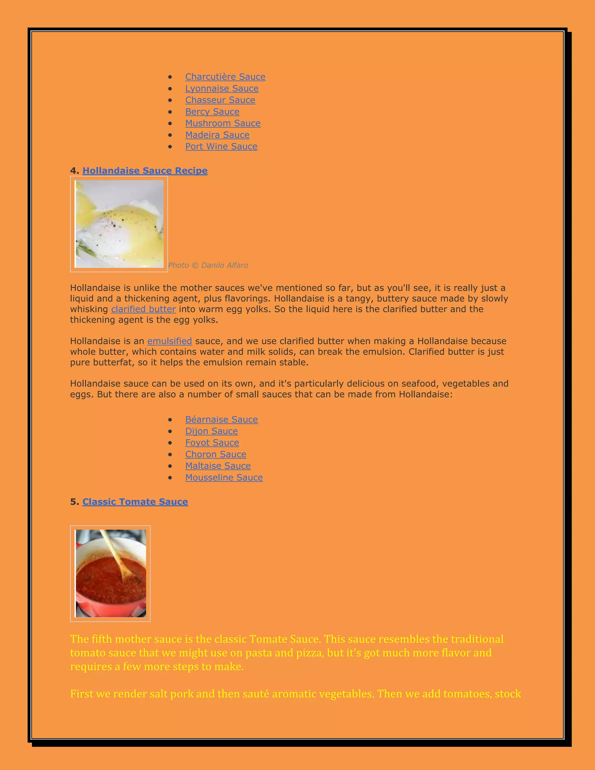 The five mother sauce | DOCX