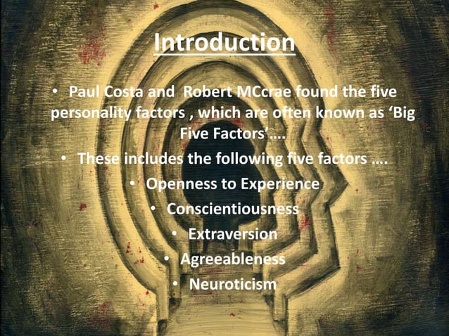 ~ The five personality factor theory ~ | PPTX