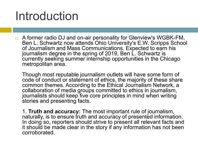 The Five Principles of Ethical Journalism | PPTX