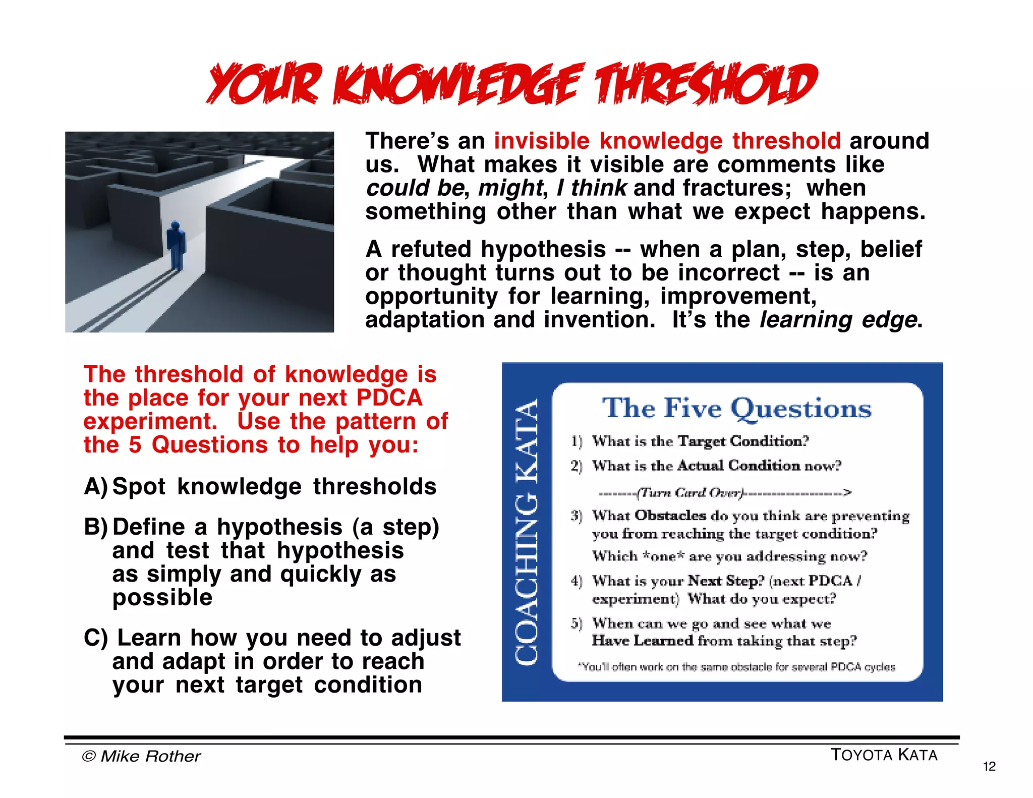 The Five Coaching Kata Questions | PDF