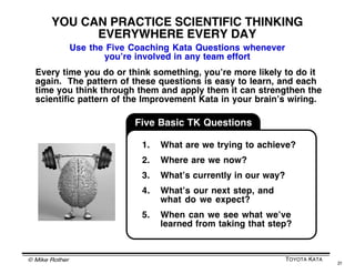 The Five Coaching Kata Questions | PDF