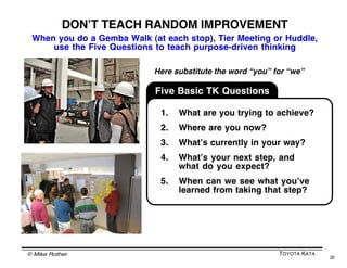 The Five Coaching Kata Questions | PDF