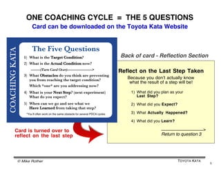 The Five Coaching Kata Questions | PDF
