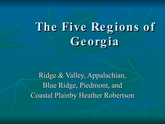 The Five Regions Of Georgia | PPT | Geography | Science