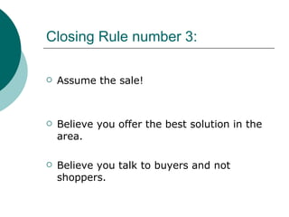 The Five Rules Of Closing A Sale | PPT
