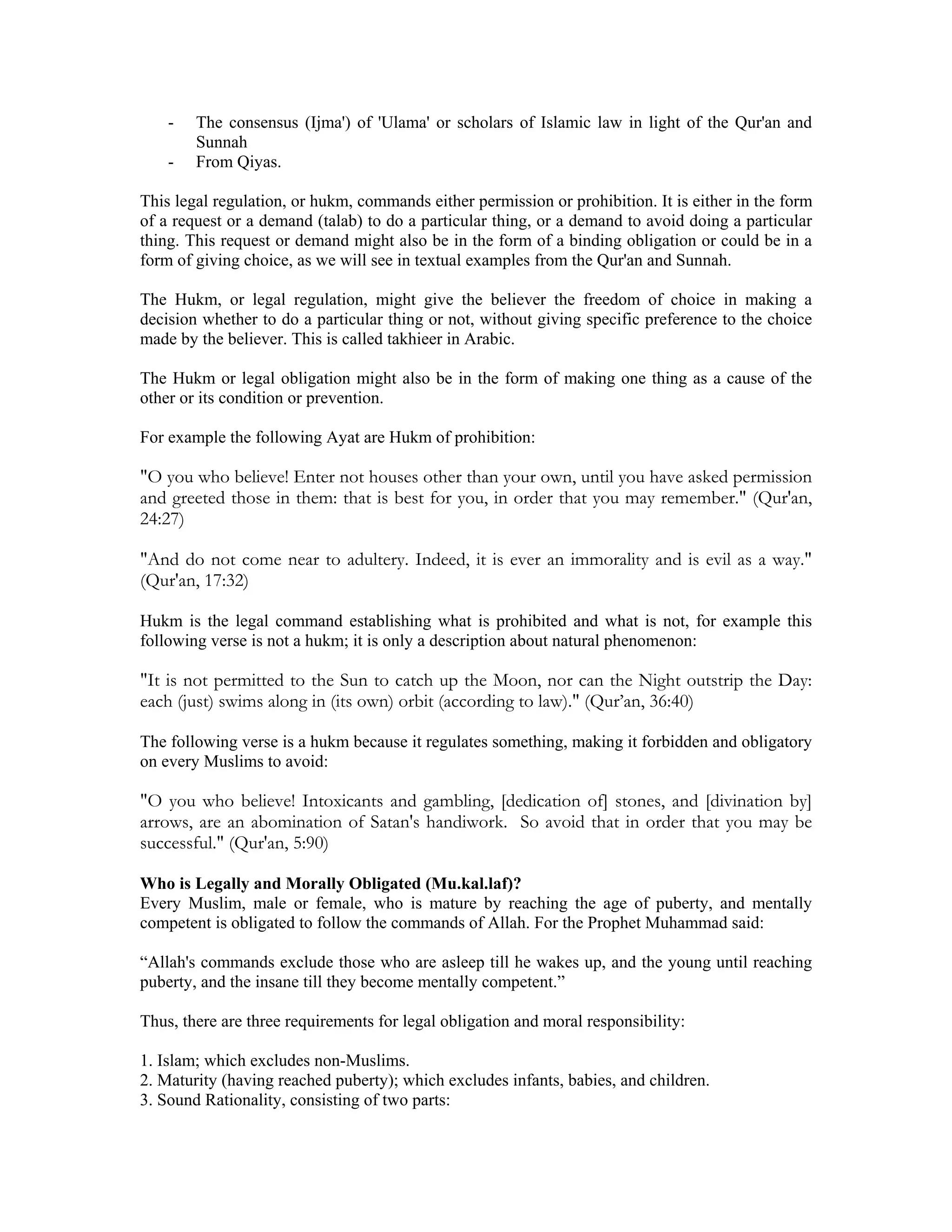 The Five Ruling Values (The Five Ahkam) | PDF