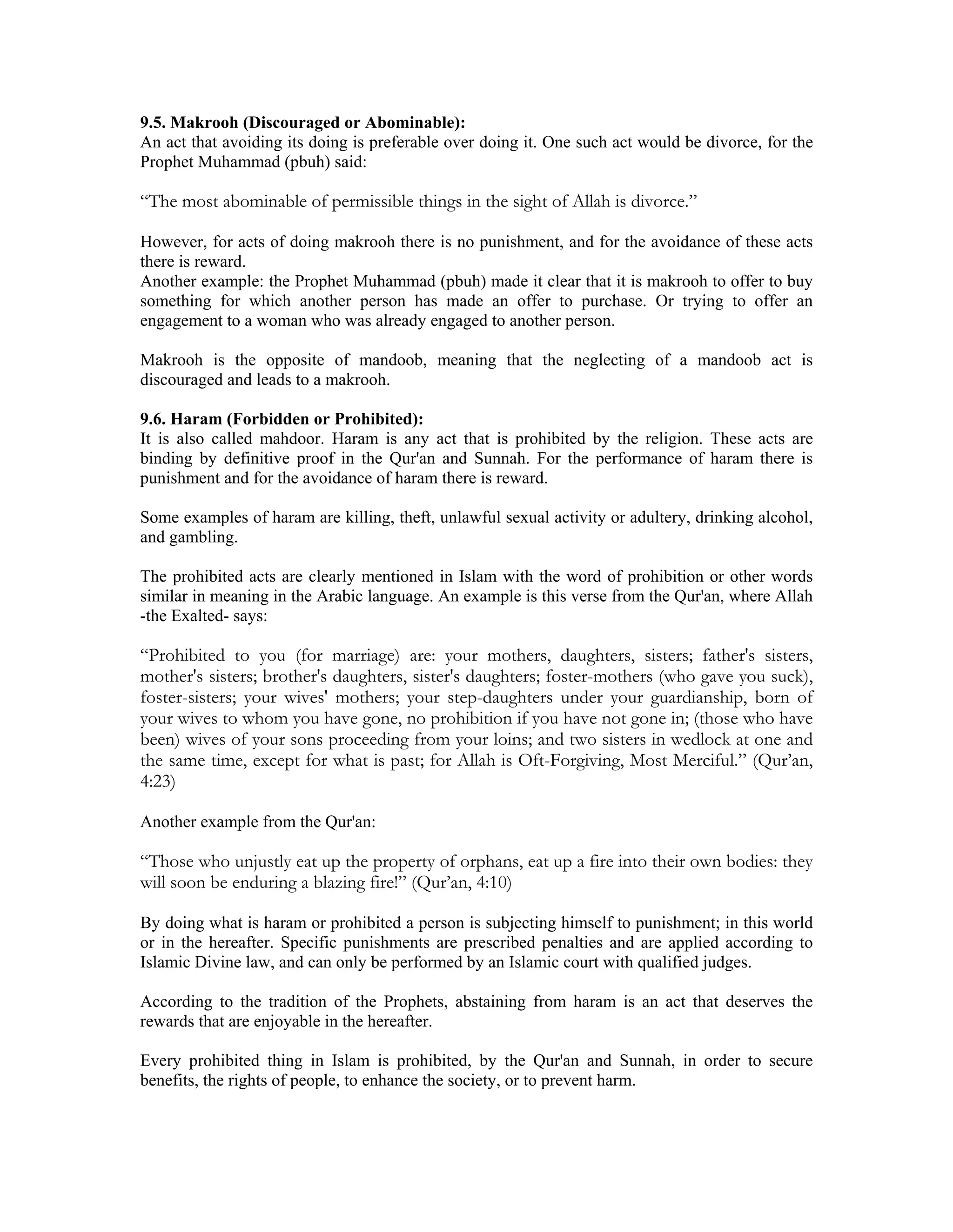 The Five Ruling Values (The Five Ahkam) | PDF