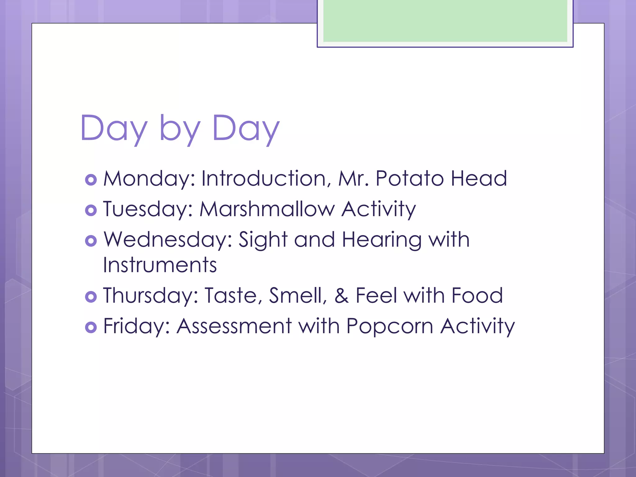 The Five Senses Unit Plan | PPTX