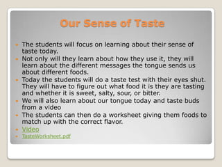 The five senses final project | PPTX