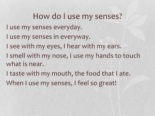 The five senses i can see! assignemnt | PPT