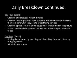 The Five Senses Lesson Plan | PPTX