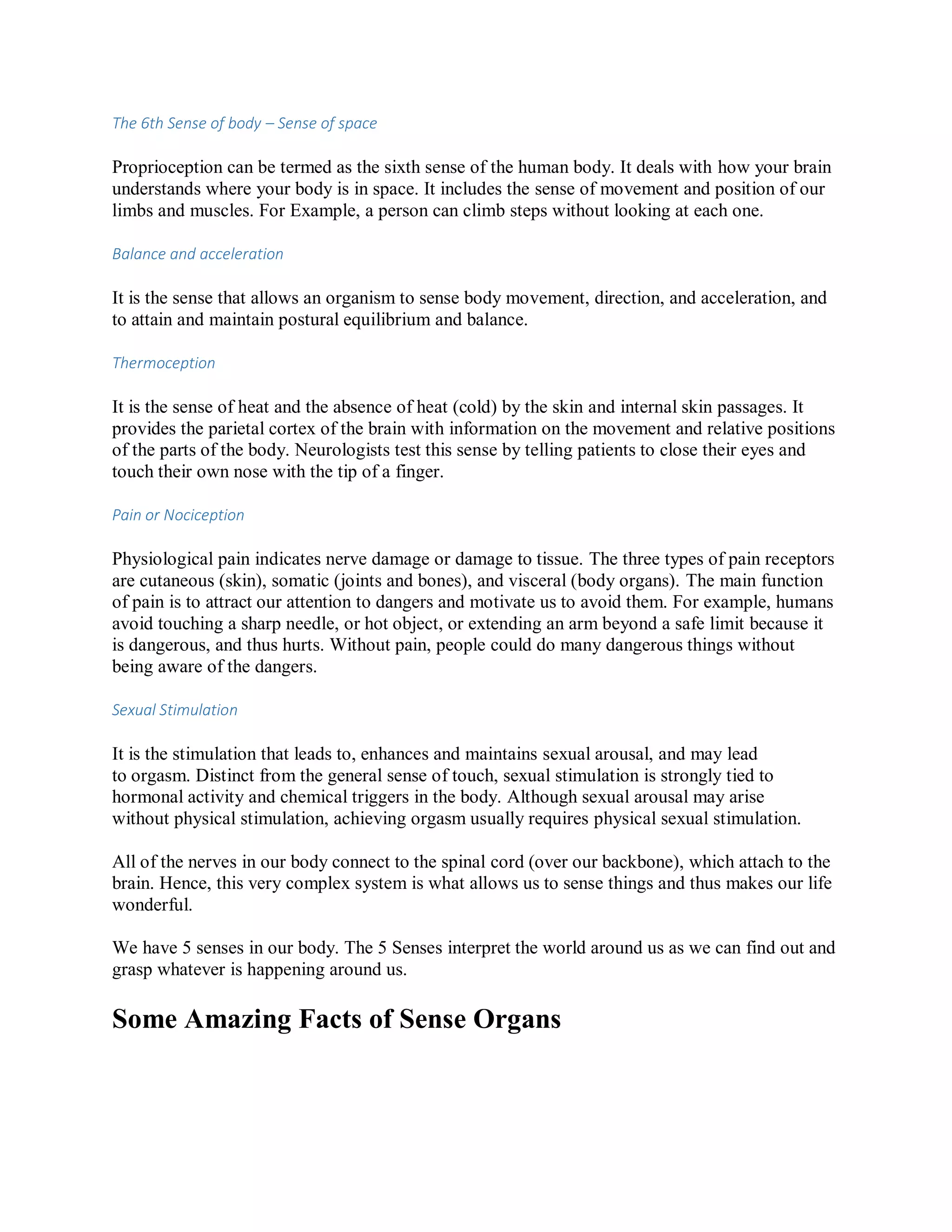 The five senses of the human body | PDF