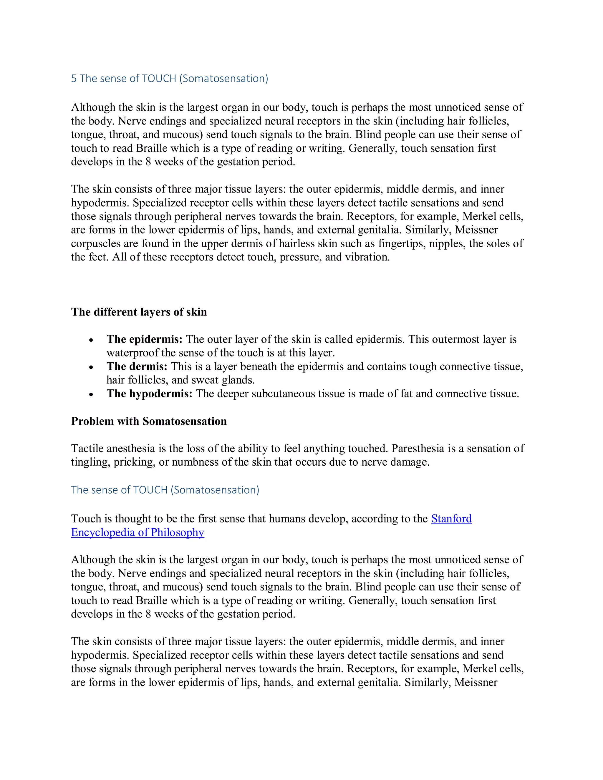 The five senses of the human body | PDF