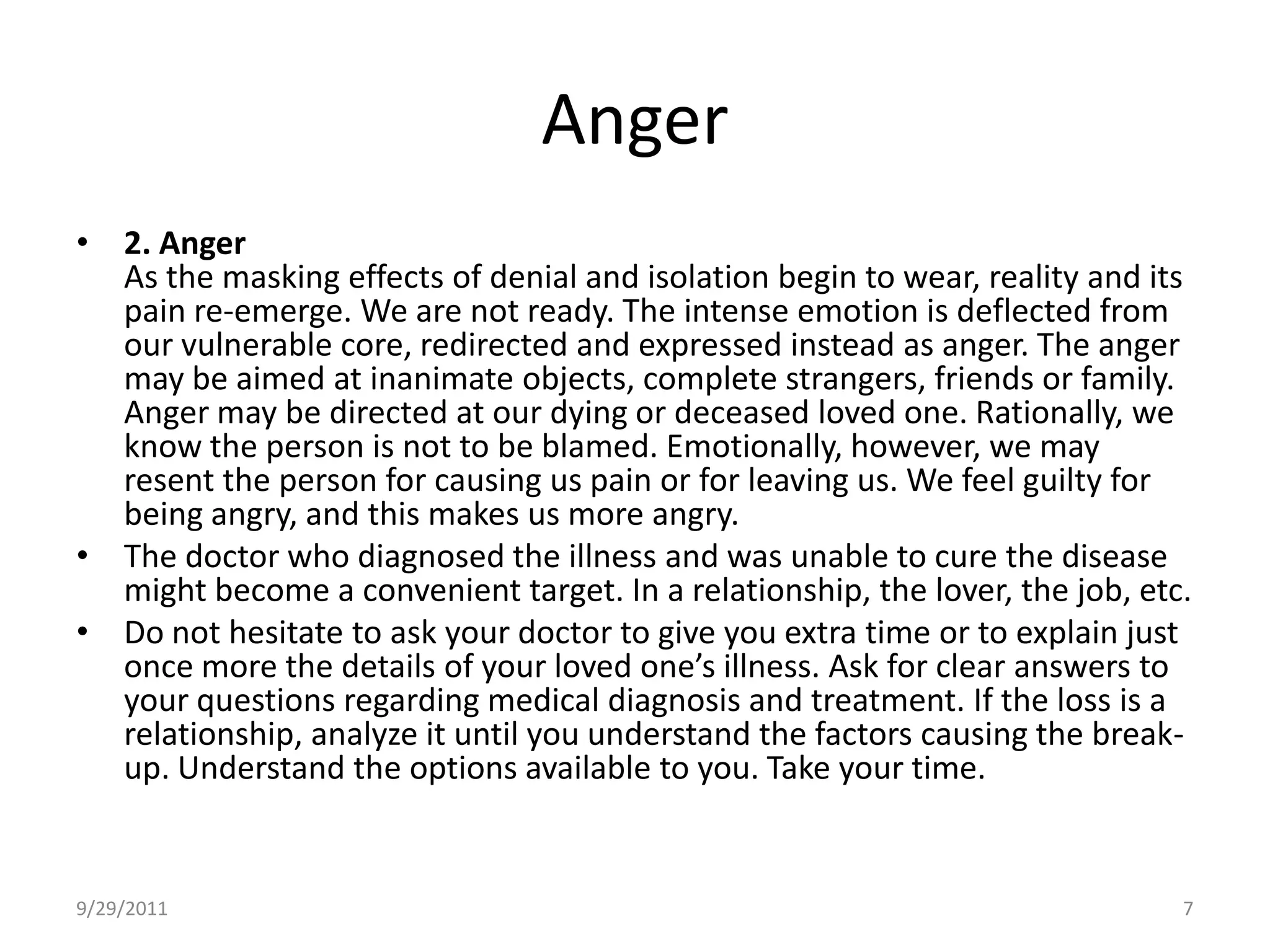 The five stages of grieving | PPTX