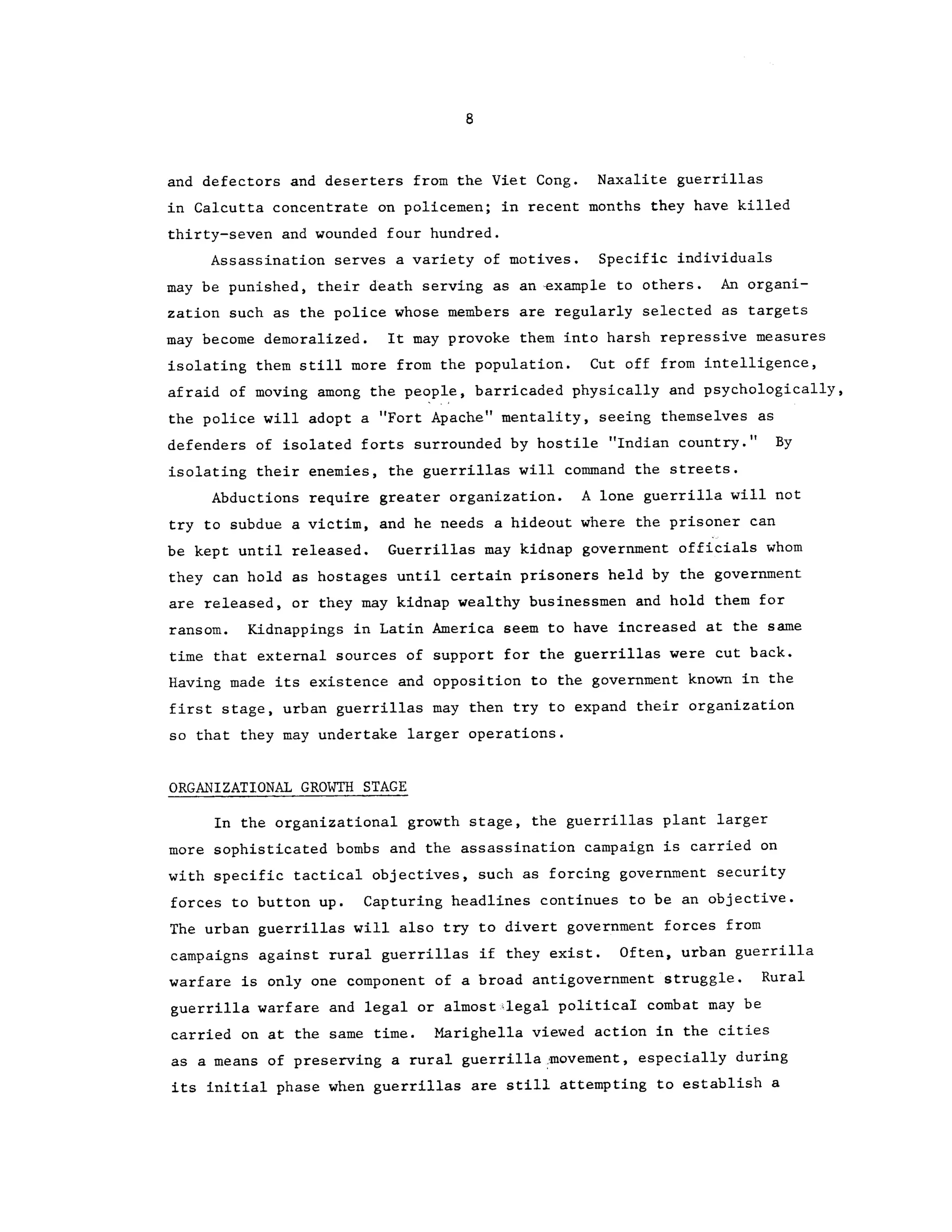 The five stages of urban guerrilla warfare challenge of the 1970s | PDF