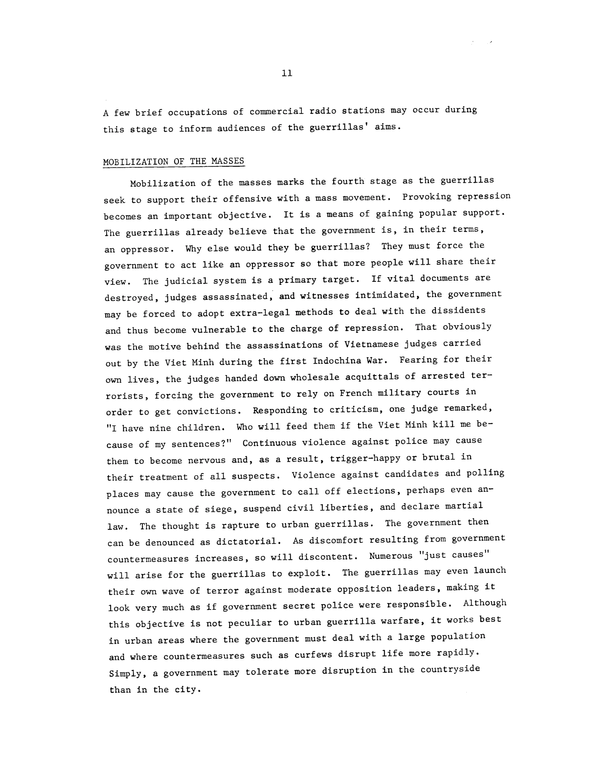 The five stages of urban guerrilla warfare challenge of the 1970s | PDF