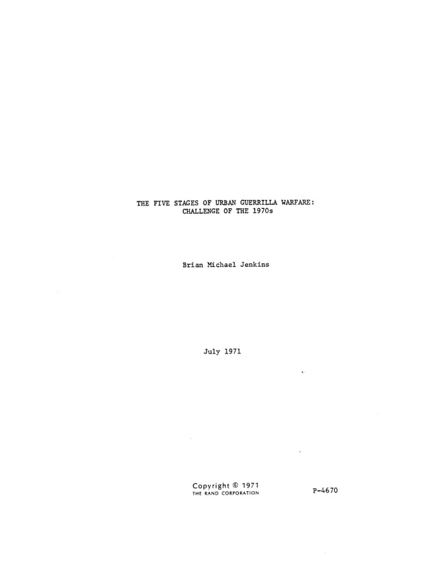 The five stages of urban guerrilla warfare challenge of the 1970s | PDF