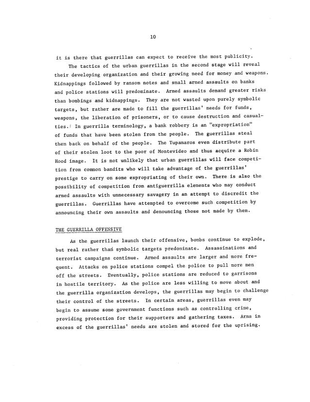 The five stages of urban guerrilla warfare challenge of the 1970s | PDF