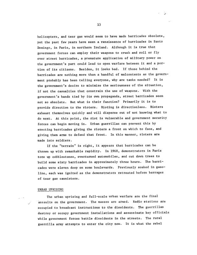 The five stages of urban guerrilla warfare challenge of the 1970s | PDF